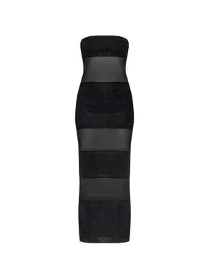 Oseree Sheer-panel Strapless Maxi Dress