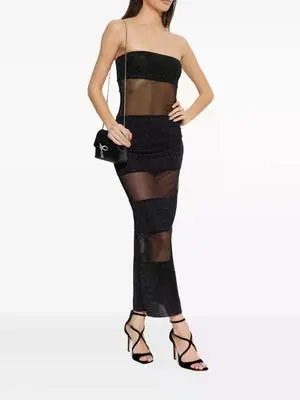 Oseree Sheer-panel Strapless Maxi Dress