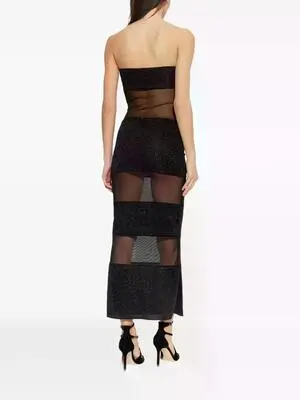 Oseree Sheer-panel Strapless Maxi Dress