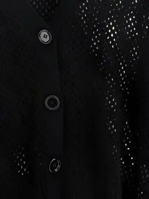 ALLUDE Button Mesh V-neck Cardigan
