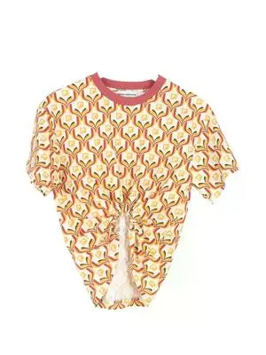 Rabanne Printed Ring-detail T-shirt - Neutrals