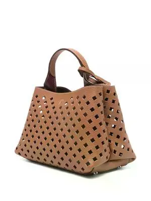 TOD'S Perforated Tote Bag With Hanging T Charm