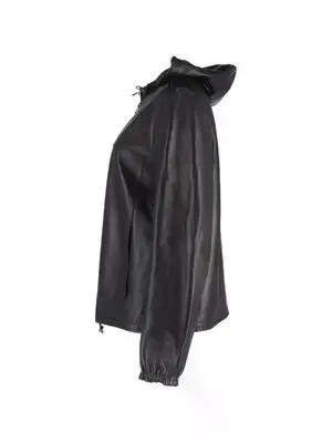 Prada Zipped Hooded Leather Jacket