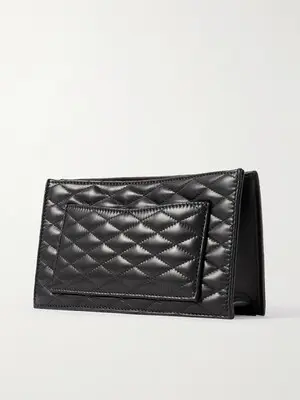 METIER Ease Quilted Leather Clutch - Black