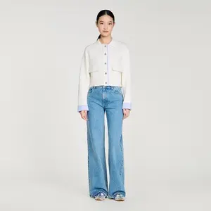 Sandro Wool Cardigan With Polo Collar