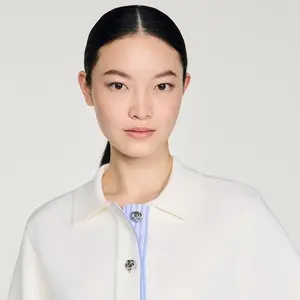 Sandro Wool Cardigan With Polo Collar