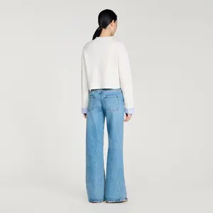 Sandro Wool Cardigan With Polo Collar