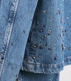 7 For All Mankind Embellished Denim Trucker Jacket