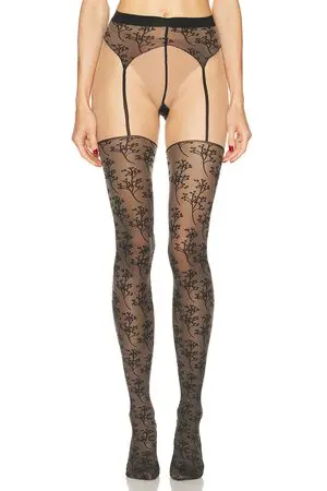 Wolford Passion Flower Tights - Fairly Light & Black