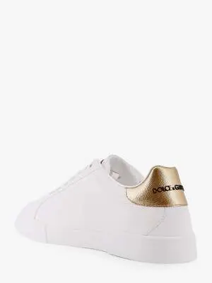 Dolce & Gabbana Leather Sneakers With Iconic Patch - White