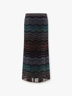 Missoni Viscose Skirt With Laminated Chevron Pattern