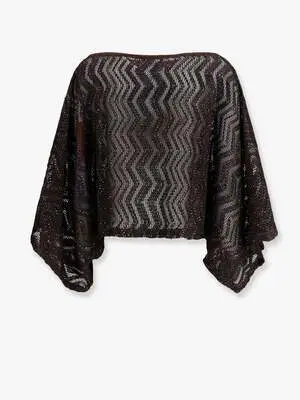 Missoni Viscose Top With Chevron Pattern - Brown