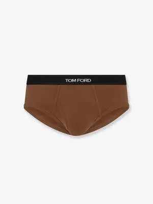 TOM FORD Stretch Cotton Brief - Brown