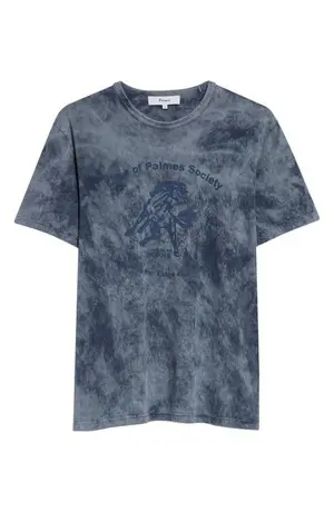 PALMES Lake Print Cotton T-shirt - Navy