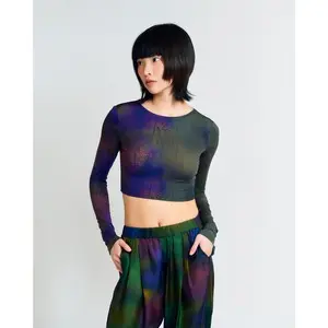 LOST PATTERN Brooklyn Long Sleeve Crop Top