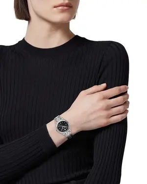 Versace Greca Time Bracelet Watch, 30mm - Black/silver