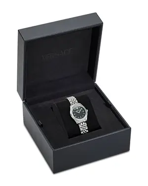 Versace Greca Time Bracelet Watch, 30mm - Black/silver
