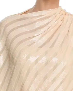 Johanna Ortiz One Shoulder Cape Gown
