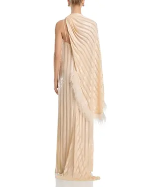 Johanna Ortiz One Shoulder Cape Gown