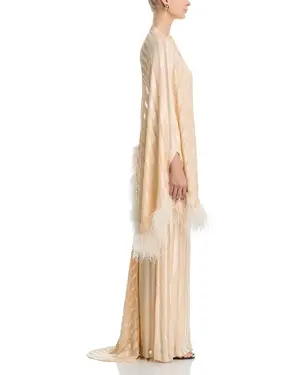 Johanna Ortiz One Shoulder Cape Gown