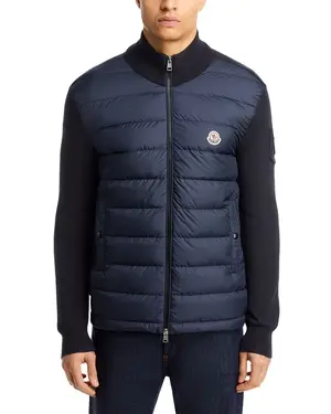 Moncler Padded Zip-up Cotton Cardigan - Navy