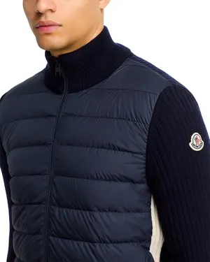 Moncler Padded Wool Zip-up Cardigan - Obsidian Blue
