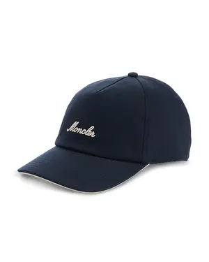 Moncler Baseball Hat In Cotton Gabardine - Obsidian Blue