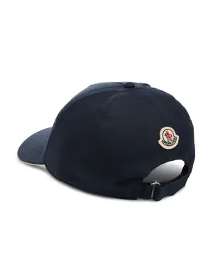 Moncler Baseball Hat In Cotton Gabardine - Obsidian Blue