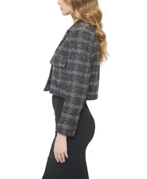 Central Park West Colette Lurex Houndstooth Blazer Jacket