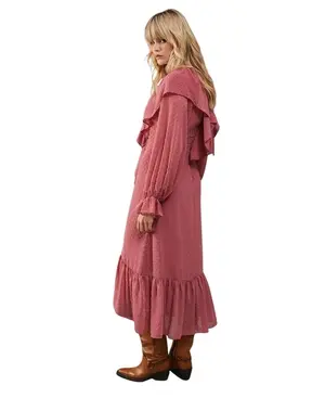 WAREHOUSE Dobby Chiffon Midi Dress