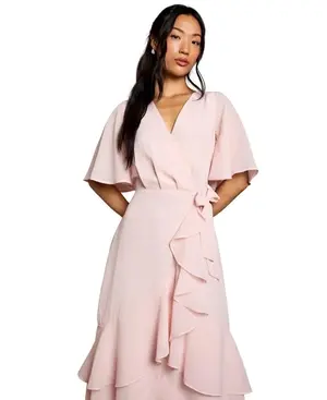 Coast Angel Sleeve Maxi Dress - Blush