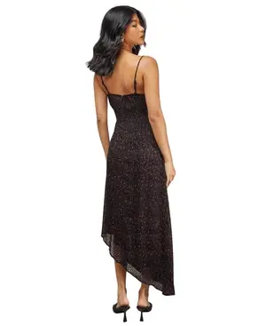 WAREHOUSE Spot Devore Cowl Neck Maxi Dress