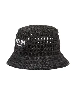 Prada Crochet Bucket Hat - Black