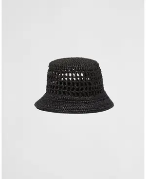 Prada Crochet Bucket Hat - Black
