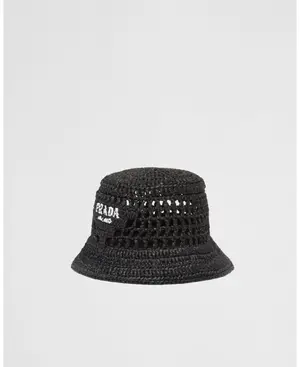 Prada Crochet Bucket Hat - Black