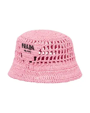 Prada Crochet Bucket Hat Pink