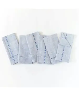 CREATIVE WOMEN Pulled Cotton Napkins, Set Of 4 - Navy