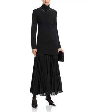 TOTEME High Neck Twist Blouse - Black
