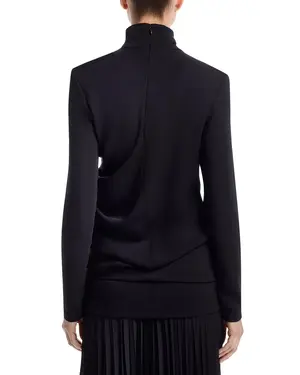 TOTEME High Neck Twist Blouse - Black