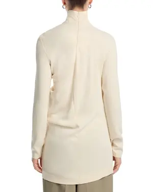 TOTEME High Neck Twist Blouse - Ecru