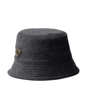 Prada Loden Fabric Bucket Hat - Grey