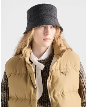 Prada Loden Fabric Bucket Hat
