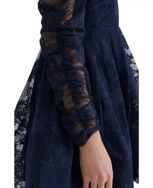 MALINA Leoni Lace Mini Dress - Dark Blue