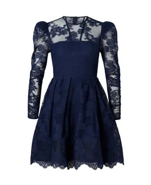 MALINA Leoni Lace Mini Dress - Dark Blue