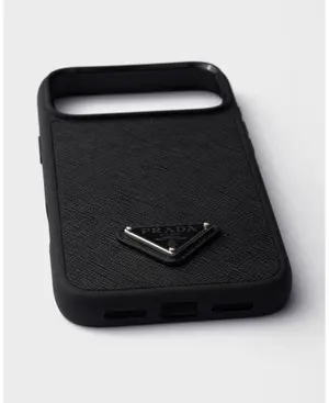 Prada Saffiano Leather Case For Iphone 17 Pro Max - Dark Black