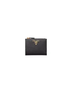 Prada Small Saffiano Leather Wallet - Black/beige