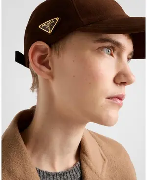 Prada Suede Baseball Cap - Brown