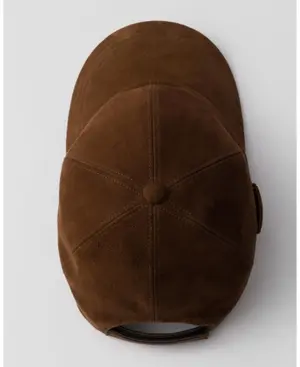 Prada Suede Baseball Cap - Brown