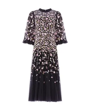 NEEDLE & THREAD Sylvia Round Neck Ankle Gown