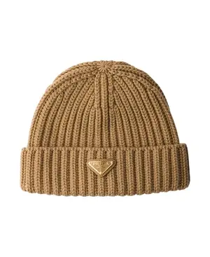 Prada Wool Beanie - Brown
